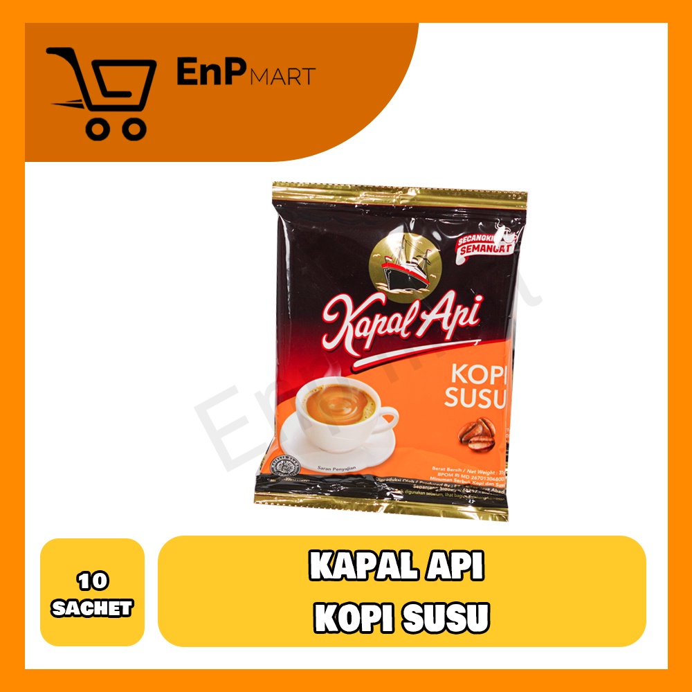 Jual Kopi KAPAL API KOPI SUSU - Kopi + Susu - 1 Renceng 10 sachet 25 g ...