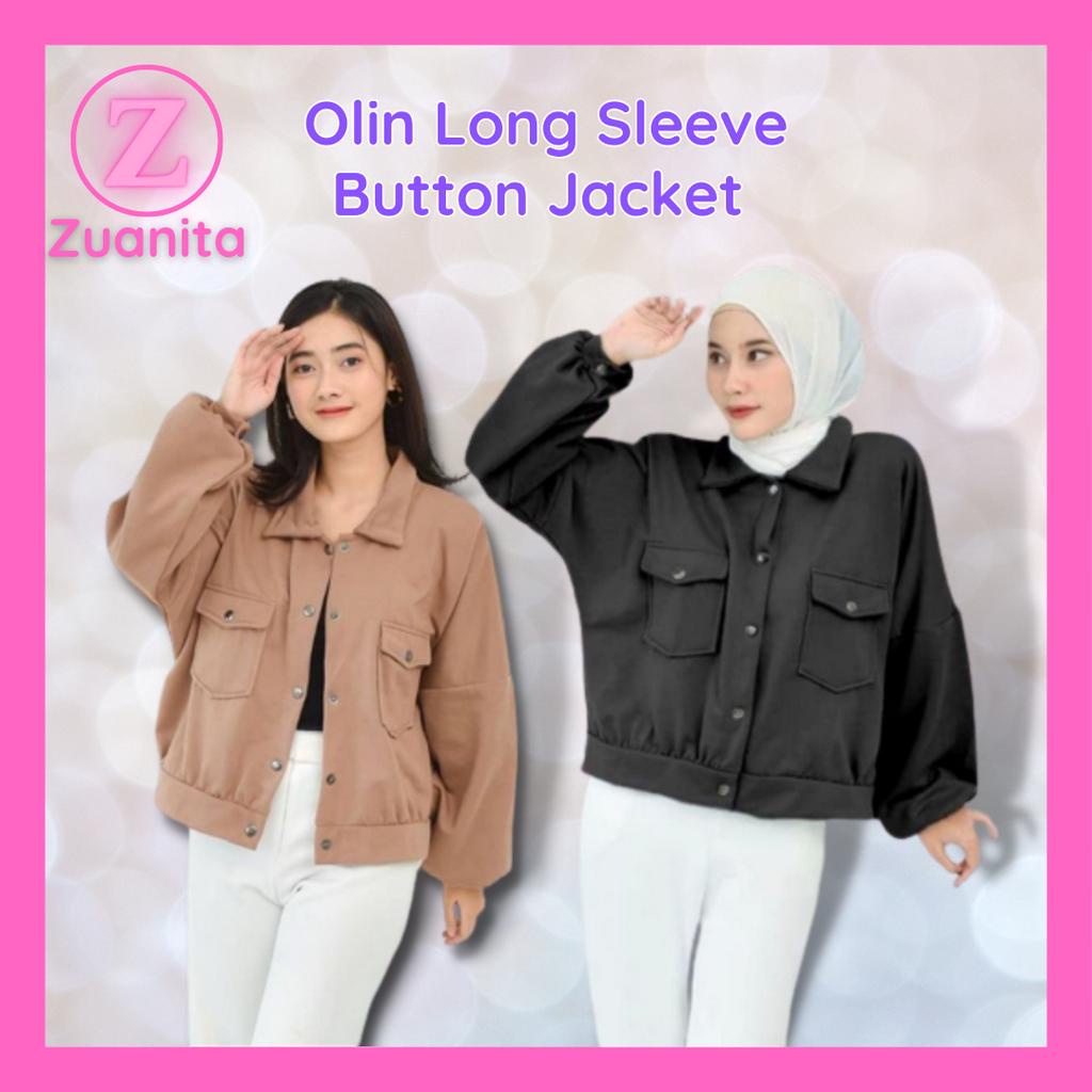 Jual Jaket Wanita Olin Button Pocket Long Sleeve Jacket Kancing Saku ...