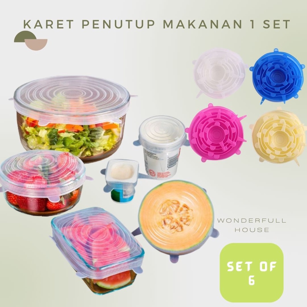 Jual Karet Penutup Makanan / Pembungkus Makanan / Penutup Elastis Set ...