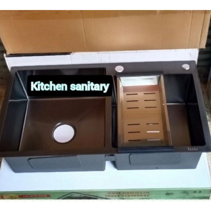 Jual Kitchen sink INOBE hitam minimalis 8245/ Bak cuci piring hitam ...