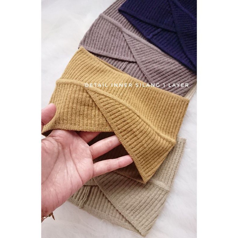 Jual Bandana Rajut Premium Silang / Inner Ciput Silang 2in1 / Dalaman ...