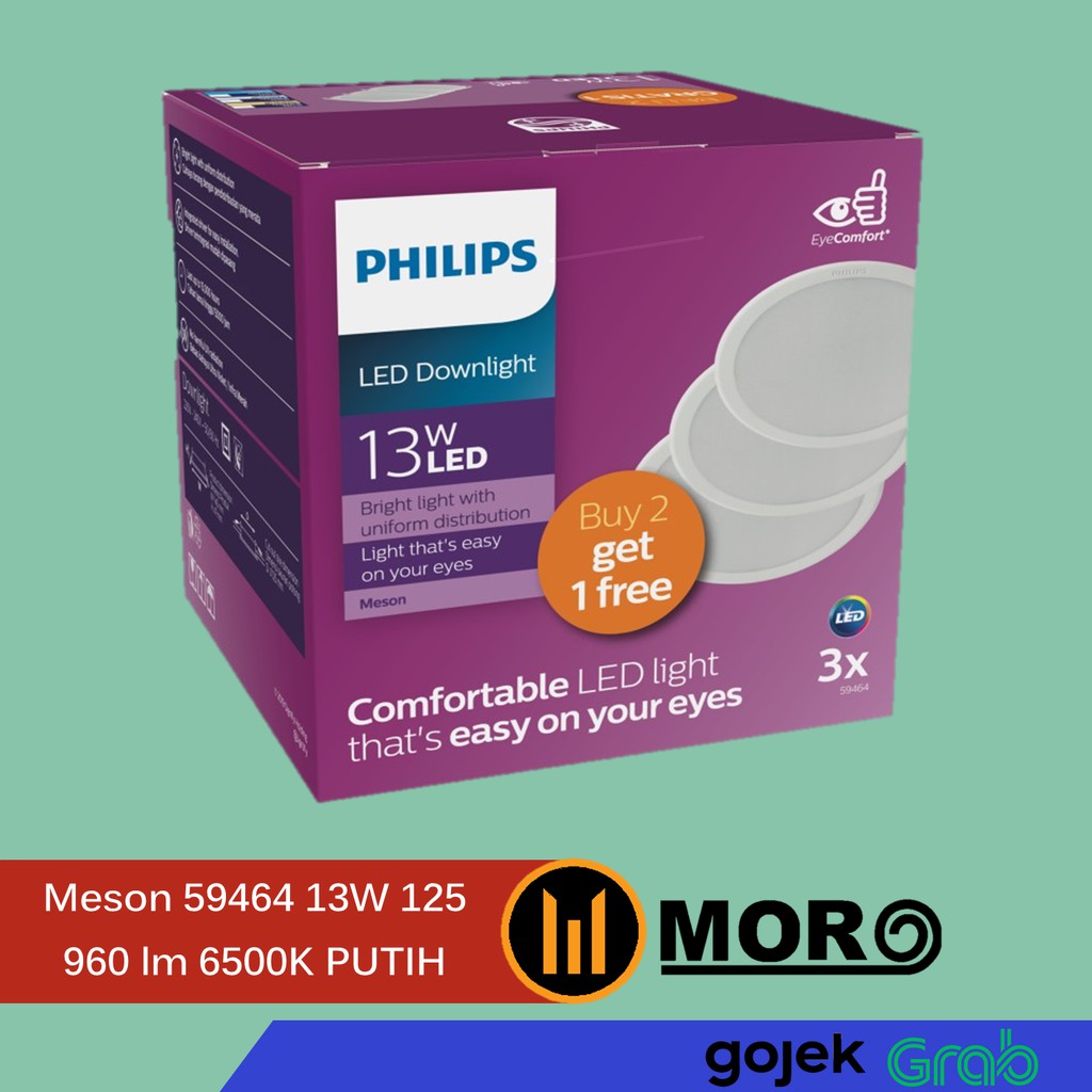Jual LAMPU DOWNLIGHT LED PHILIPS MESON 13W MULTIPACK 13 W 13WATT 13 WATT 59464 6500K PUTIH 2 ...
