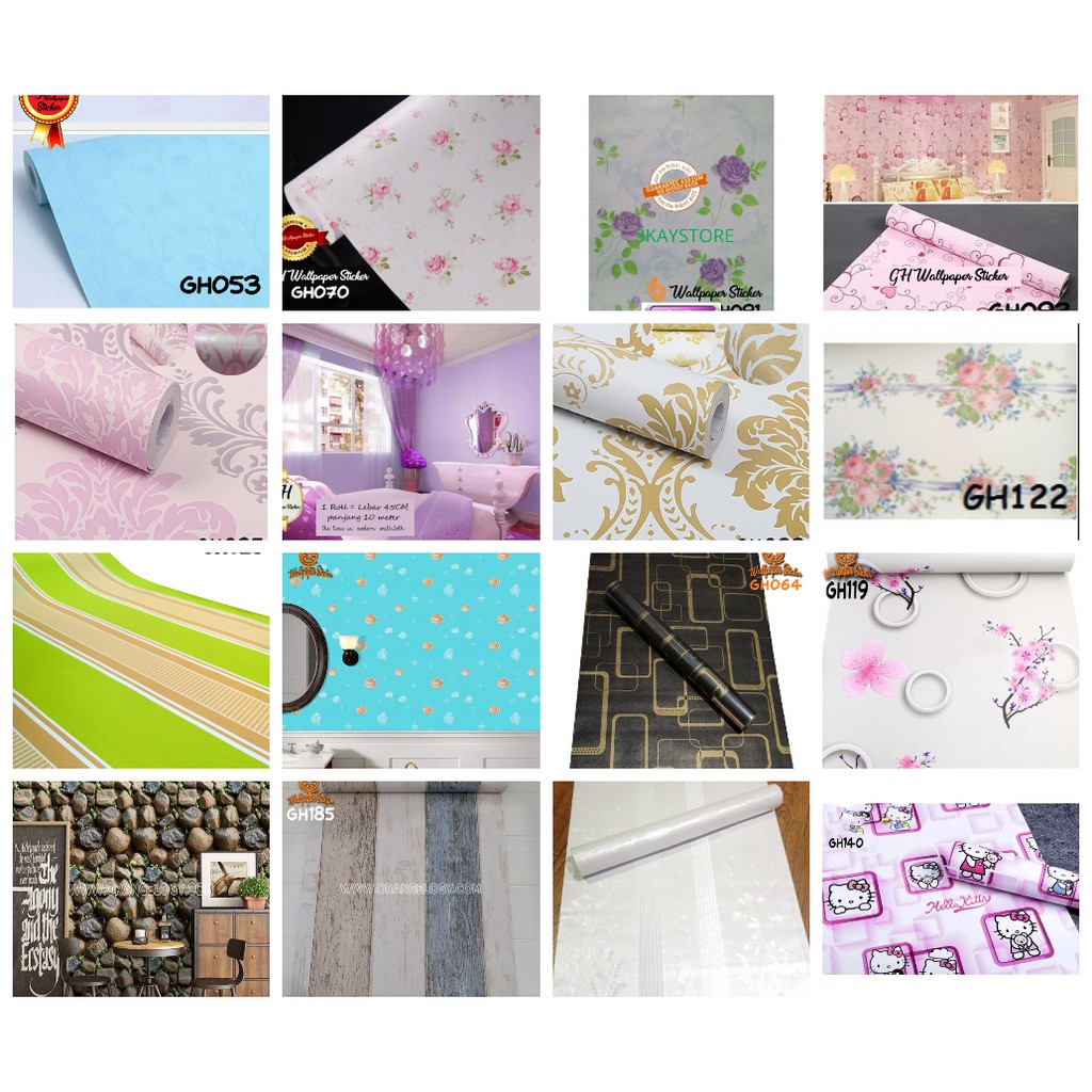 Jual Wallpaper Dinding Motif GH Wallstiker Premium High Quality Sticker ...