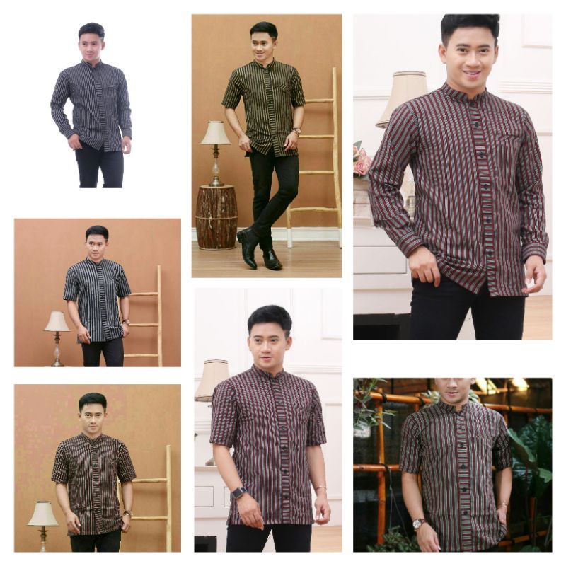 Jual Kemeja Lurik Baju Tradisional Baju Adat Kemeja Batik Lengan ...