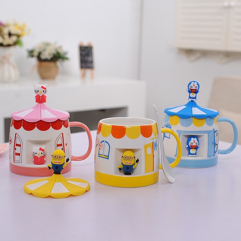 Jual Circus Cartoon Character Mug with silicone lid | Shopee Indonesia