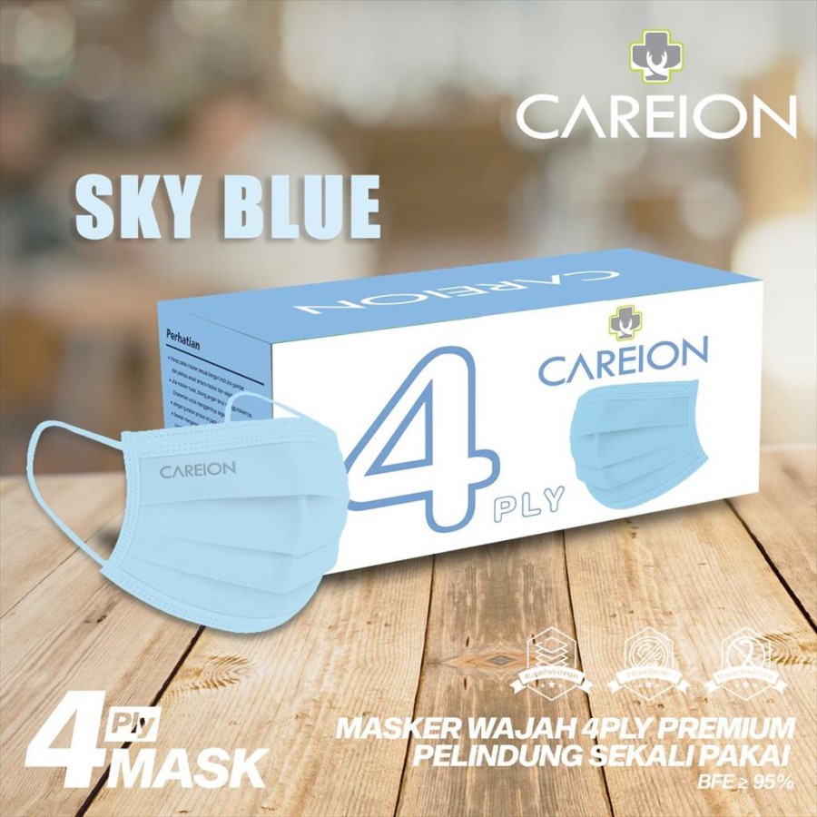 Jual MASKER 4PLY CAREION ISI 50 PCS MASKER WAJAH 4PLY PREMIUM FACE MASK ...