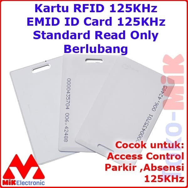 Jual KARTU RFID 125KHZ 125 KHZ TAG CARD EMID IC CARD LUBANG TEBAL THICK ...
