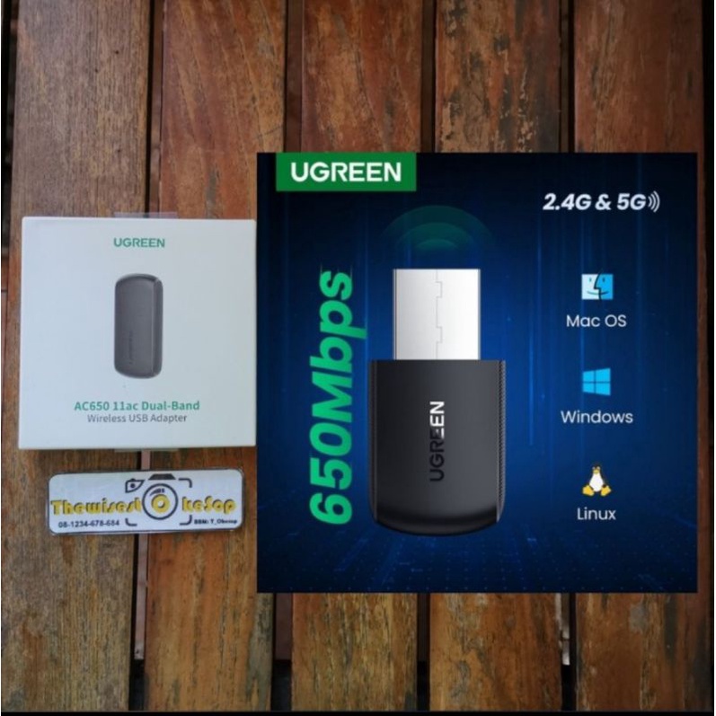 Jual Ugreen 20204 Usb Wifi Adapter 2.4G & 5G Network Card Ugreen Dongle ...
