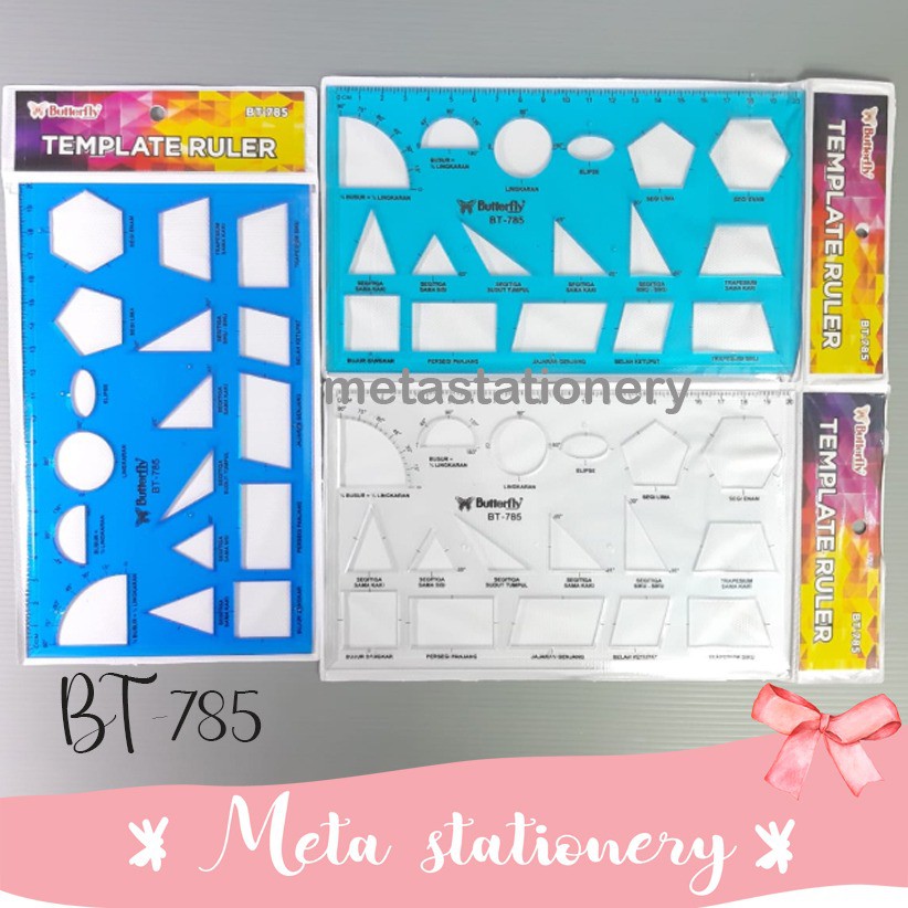 Jual Template Ruler / Penggaris Cetakan BT-785 Butterfly ( Warna Random ...