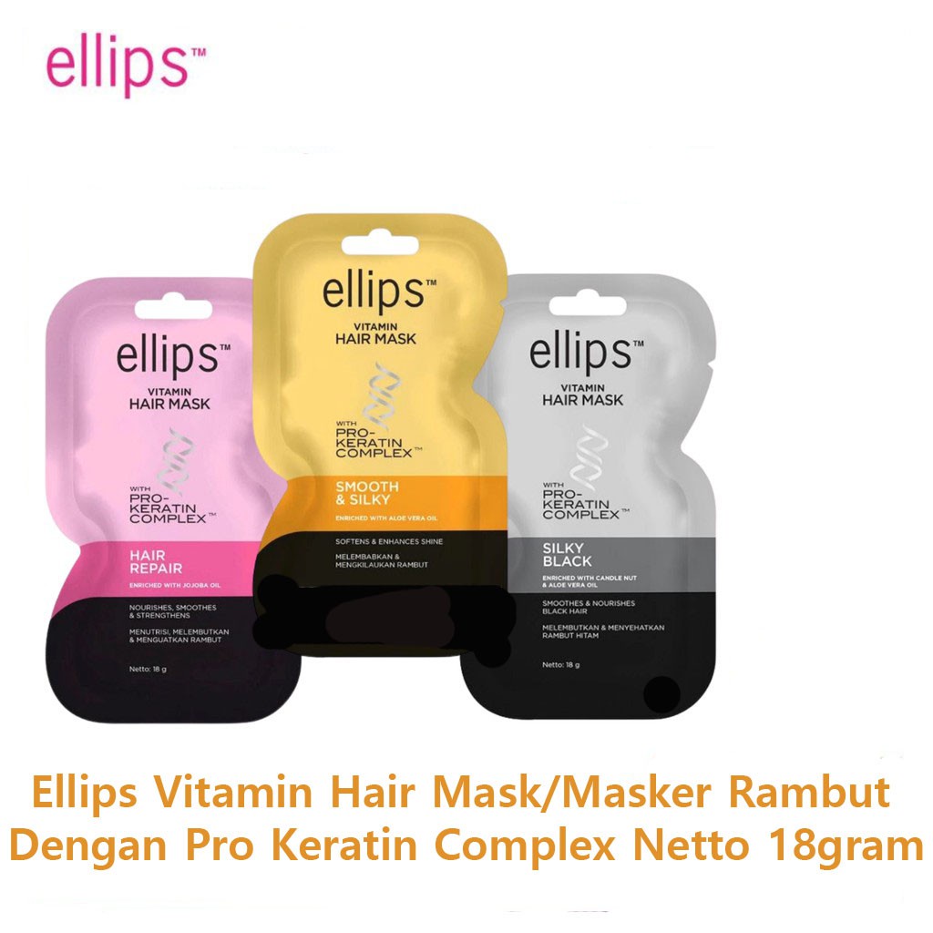 ELLIPS HAIR MASK KERATIN SMOOTH&SILKY HAIR REPAIR 18g, 50% OFF