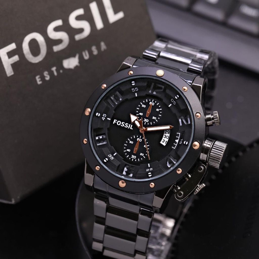 Jual Jam Tangan Pria 4 varian Sporty Tanggal Aktif Crono Variasi Rantai ...