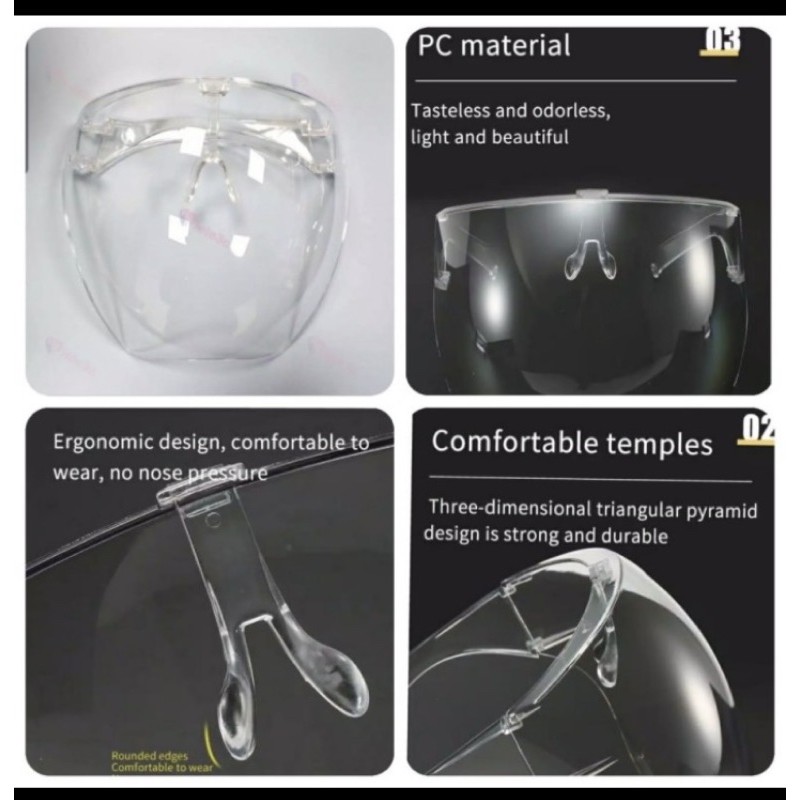 Jual PSP Face shield FACESHIELD SULTAN kacamata clear glass full face ...