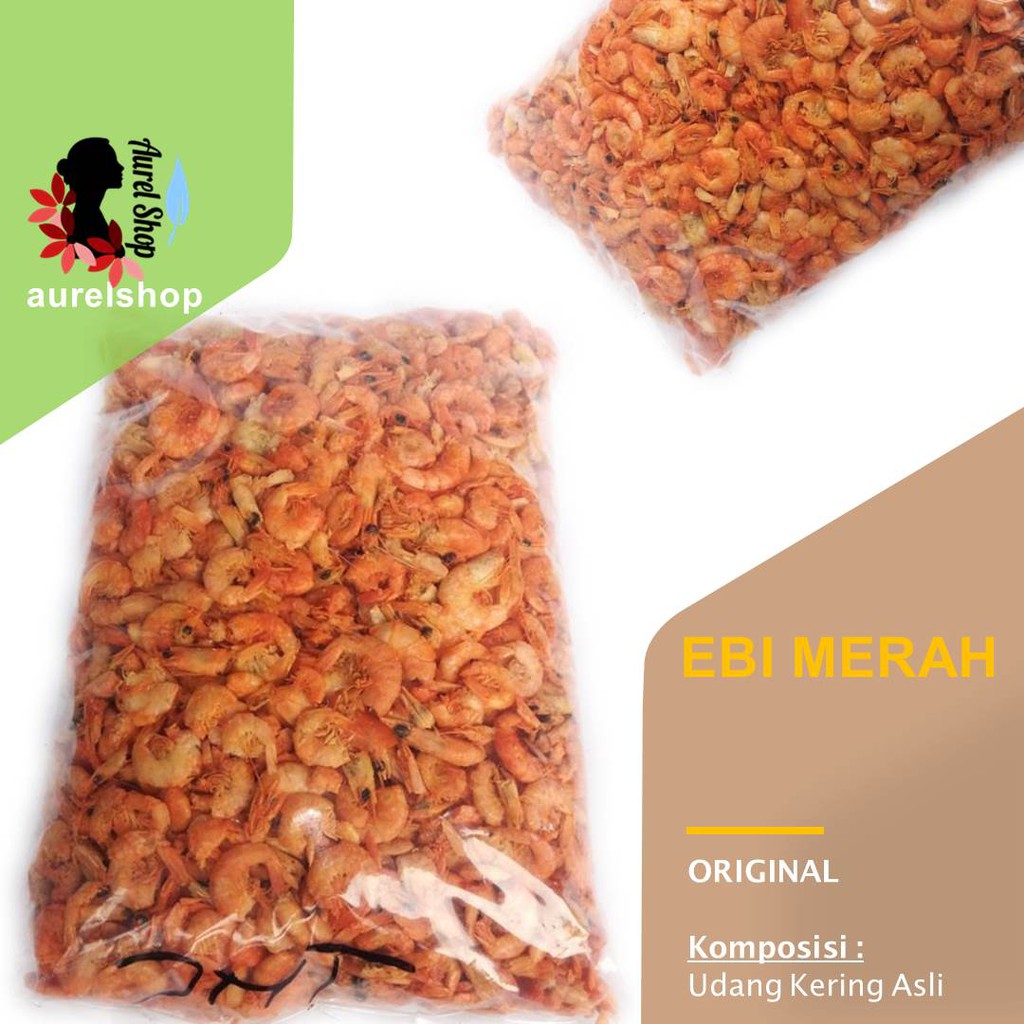 Jual Ebi Kulit Merah Udang Kering 250gr, 500gr, 1 kg (ada kulit, ekor ...