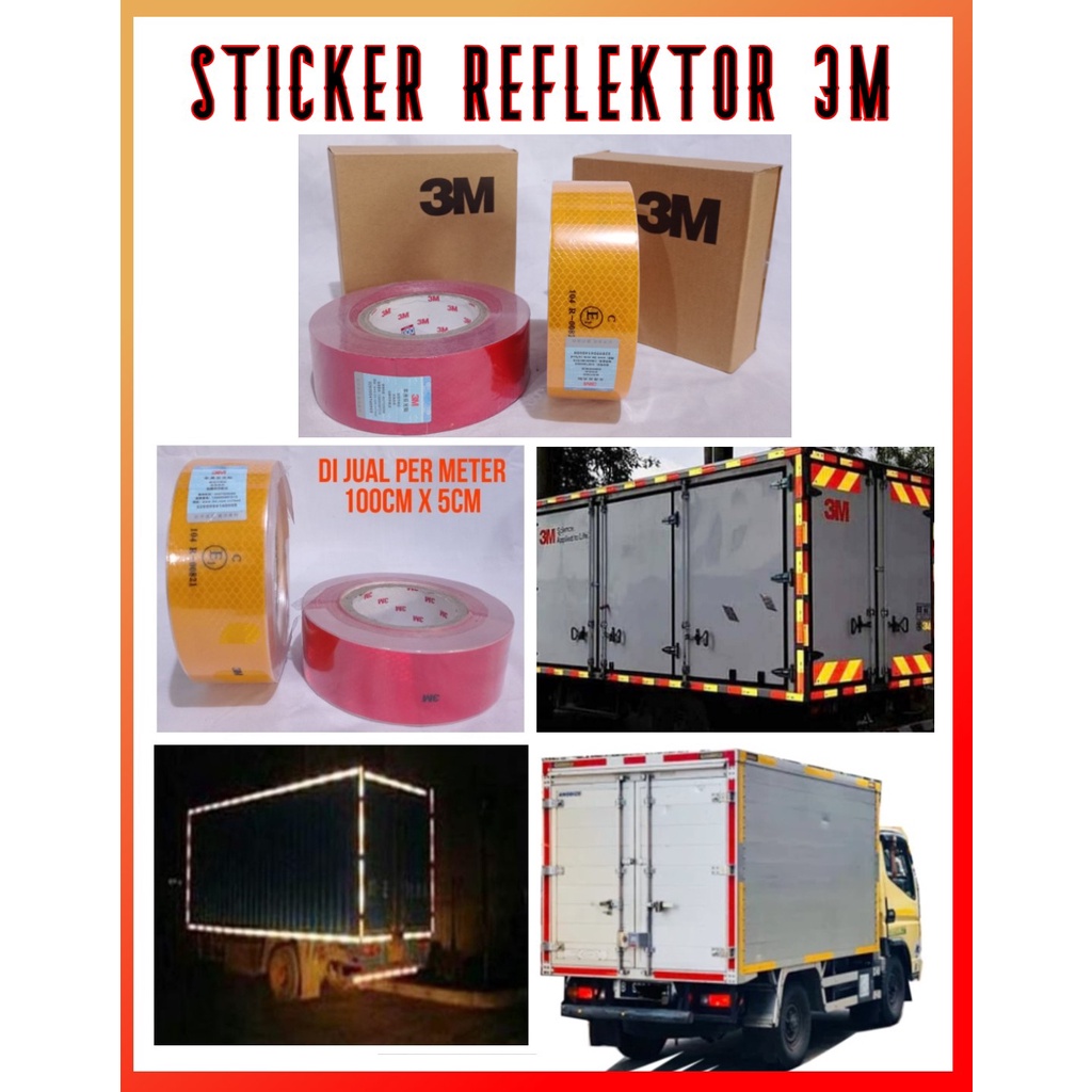 Jual Stiker Reflektor 3M Per Meter Lebar 5 cm Sticker Kir Lolos Dishub ...