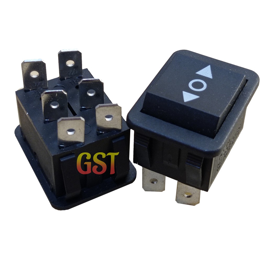 Jual Saklar Spring momentary besar 27 x 22 hitam 6 pin push on Rocker ...