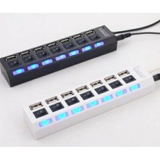 Jual Terminal 7 USB HUB, HI speed + Saklar led | Shopee Indonesia