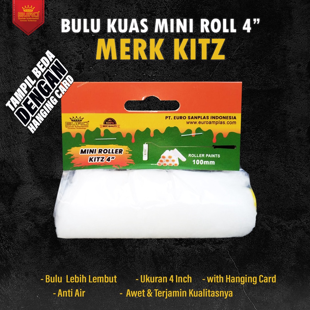 Jual KUAS CAT ROLL MINI KECIL BULU REFILL KUAS ROL KAPAL 4" TANPA ...