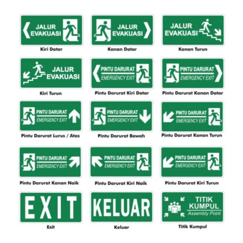 Jual Rambu Jalur Evakuasi - Exit 30cm x 15cm - Acrylic Sticker ...