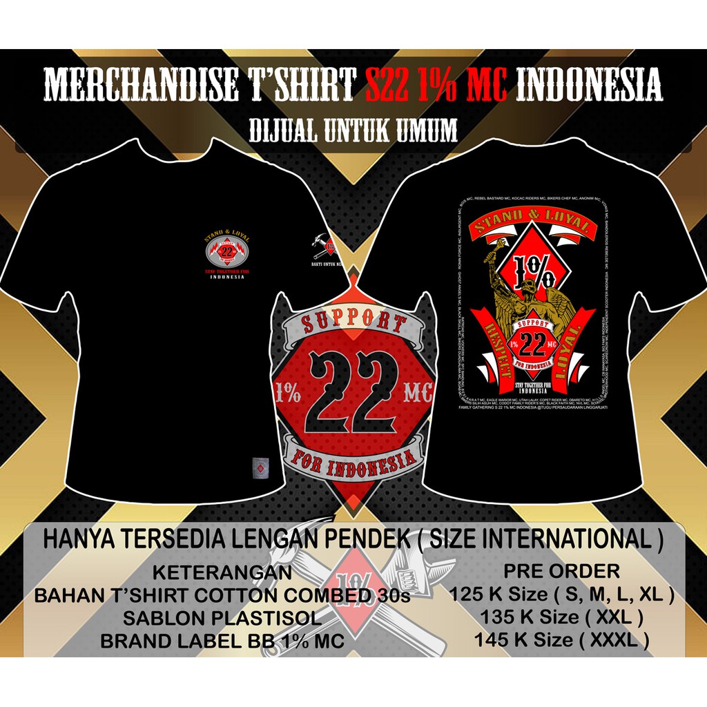 Jual Kaos Support 22 1% MC Indonesia | Shopee Indonesia