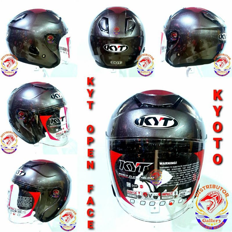 Jual HELM KYT KYOTO ABU METALIK / GUNMETAL ORIGINAL | Shopee Indonesia
