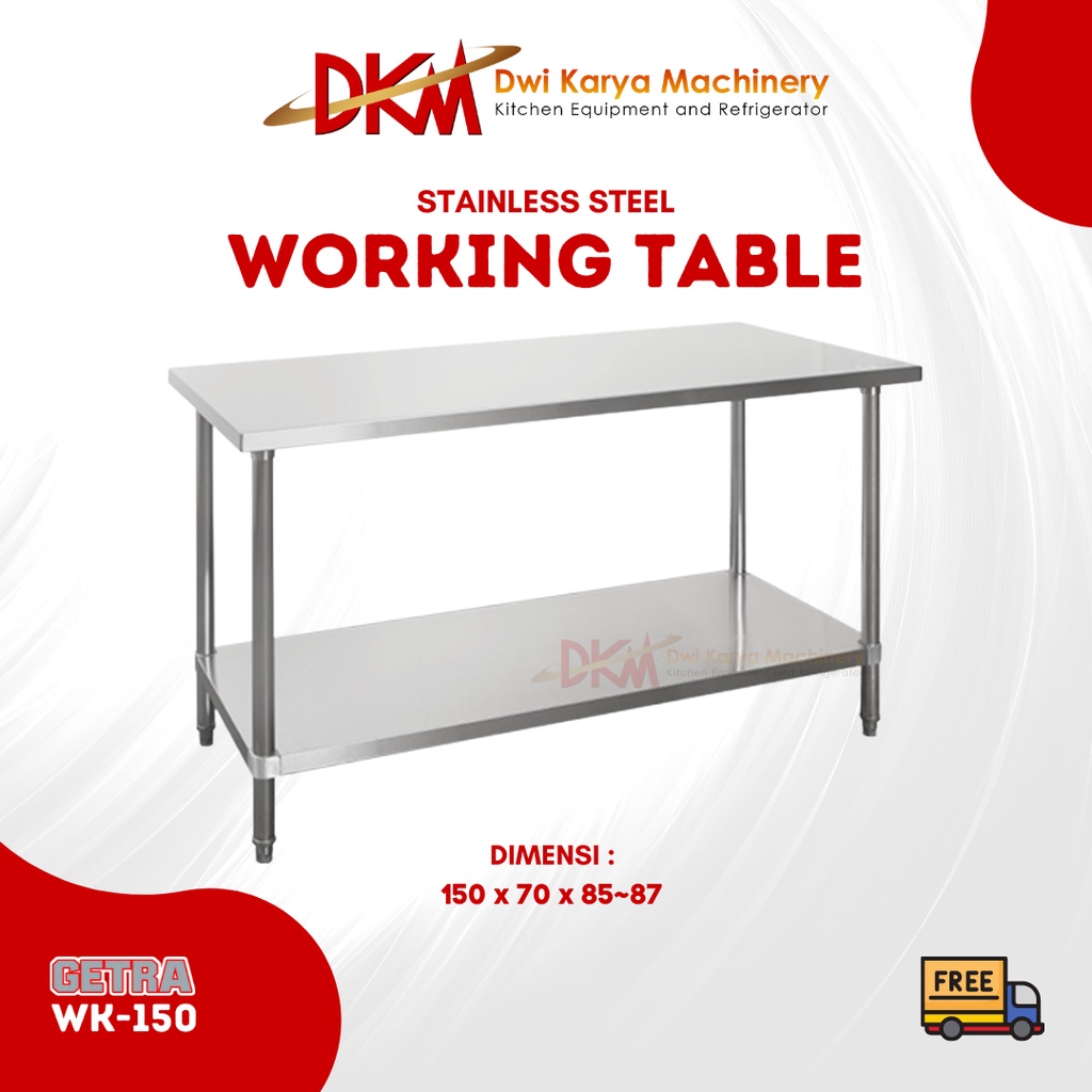 Jual Meja Dapur Stainless 2lever WK-150 GETRA/Meja Stainless | Shopee ...