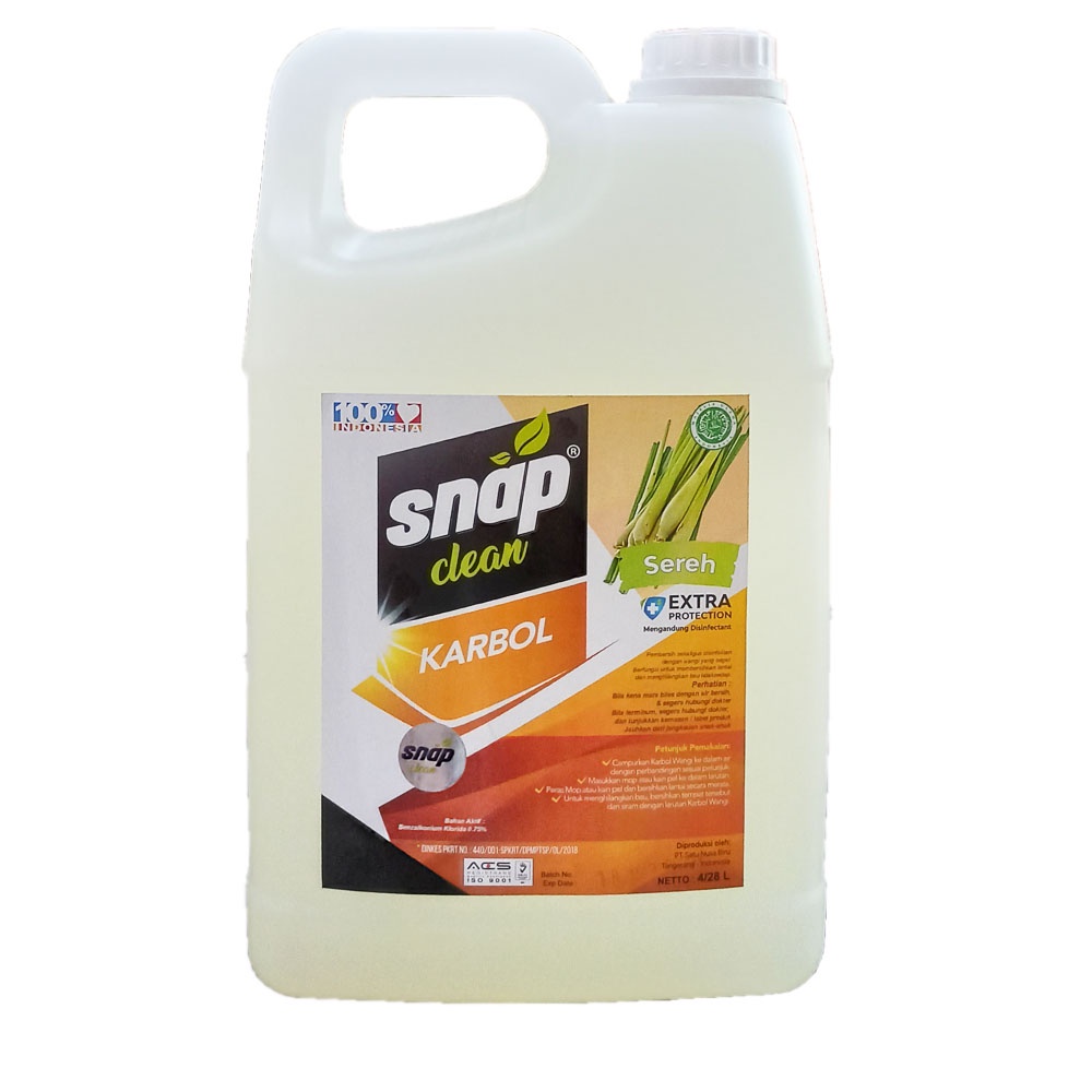 Jual Karbol Sereh Kabol Lemon Karbol Cemara SNAP CLEAN 4 LITER | Shopee ...
