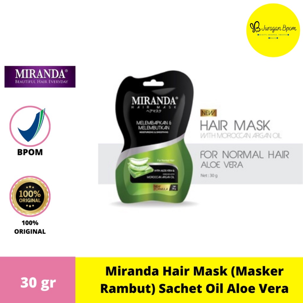 Jual Miranda Hair Mask (Masker Rambut) Sachet Oil Aloe Vera- 30g ...