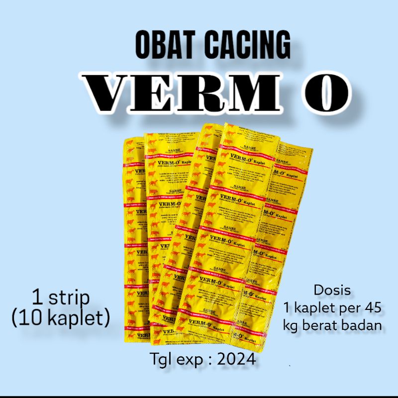 Jual 1 strip (10 kaplet)-verm o obat cacing sapi kambing | Shopee Indonesia