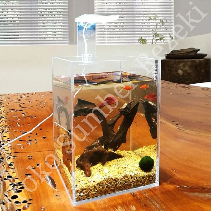 Jual Aquarium Kotak Kaca Beling Akuarium Persegi Tangki Vas Bunga ...