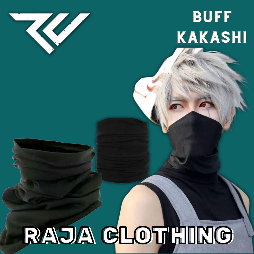 Jual Masker Bandana Slayer Buff Polos Hitam COSPLAY KAKASHI SENSEI ...