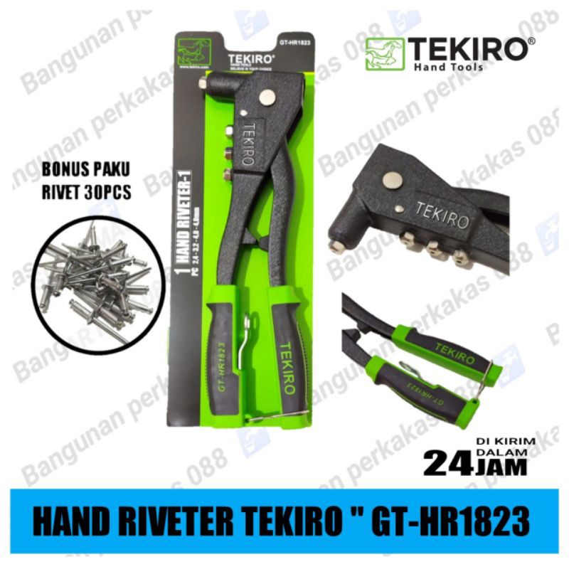 Jual Tang Rivet TEKIRO GT-HR1823 / Tang Rivet 2.4mm-4.8mm Bonus Paku 30 ...