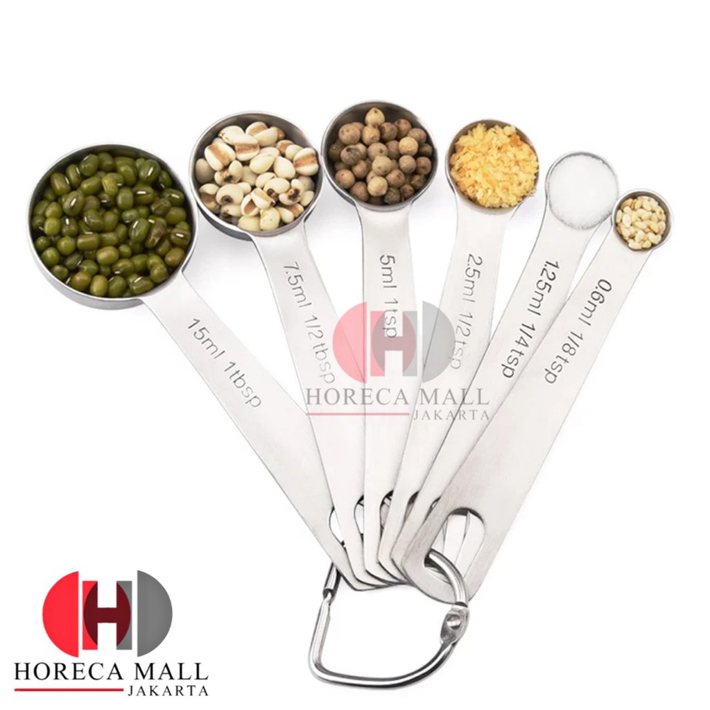 Jual Horeca Mall - Sendok Ukur 6 In 1 Takaran Measuring Spoon ...