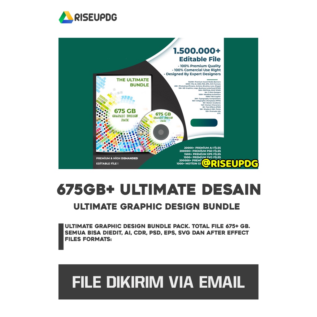 Jual 675+ GB Ultimate Graphic Design Bundle (1,5 Juta Editable File) | Shopee Indonesia