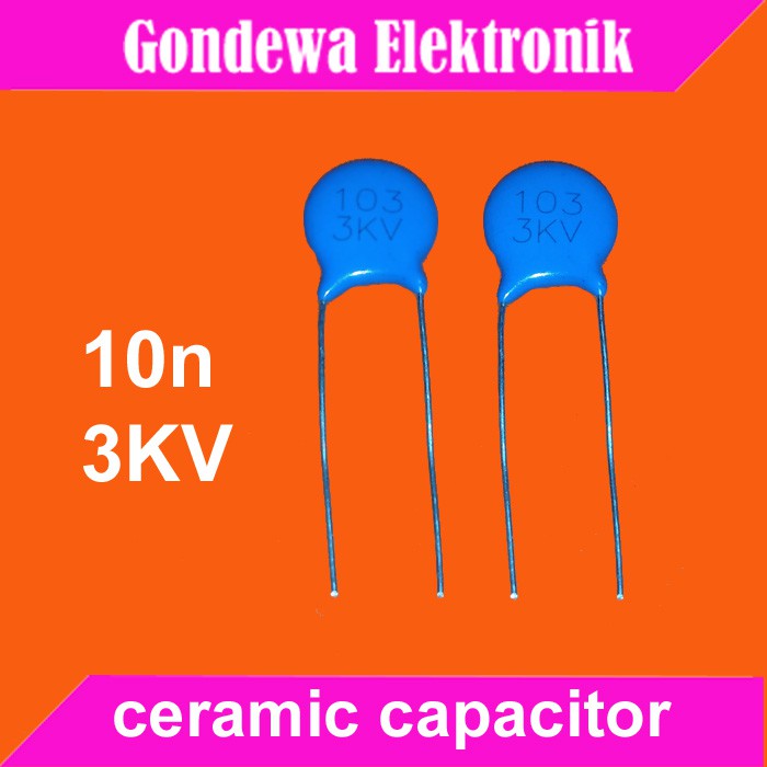 Jual 10n 10nf 103 3KV capasitor ceramic tegangan tinggi | Shopee Indonesia