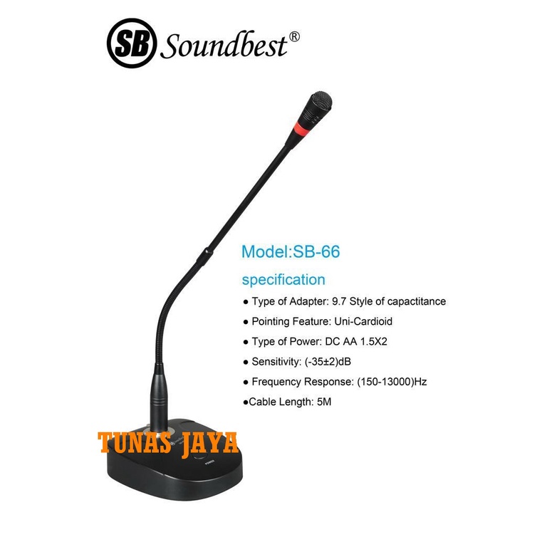 Jual MIC CONFERENCE SOUNDBEST SB66 MICROPHONE MEJA KABEL SOUNDBEST SB ...