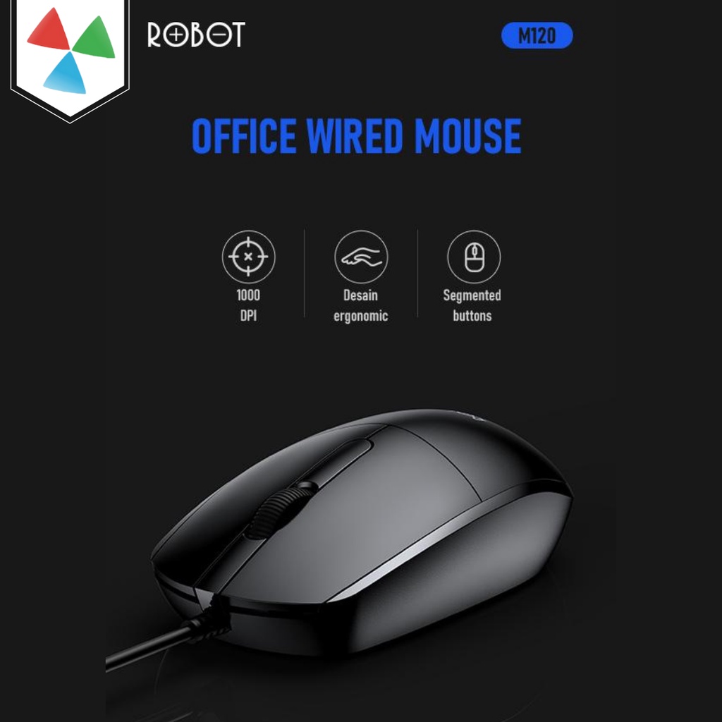 Jual MOUSE USB ROBOT M120 OFFICE WIRED 1000DPI PLUG & PLAY | Shopee ...