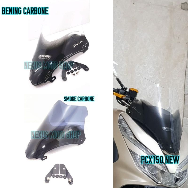 Jual windshield pcx new visor mhr carbon pcx150 windshield mhr pcx150 ...