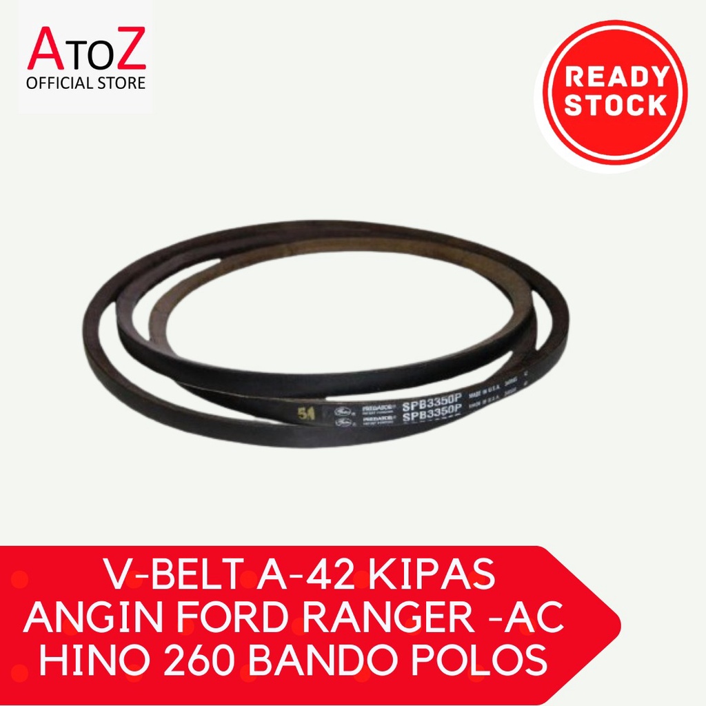 Jual VanBelt V-BELT A-42 KIPAS ANGIN FORD RANGER -AC HINO 260 BANDO POLOS | Shopee Indonesia