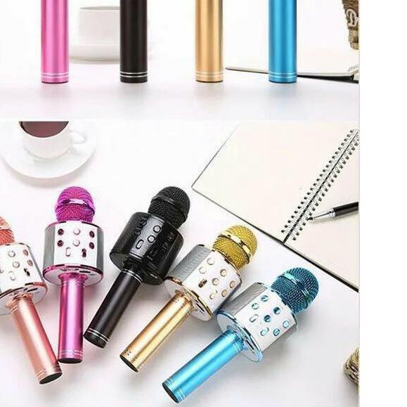 Jual ♚ MIC KARAOKE BLUETOOTH WIRELESS PORTABLE WS858 / Mic WS 858 Speaker Smule Wireless Karoke ...