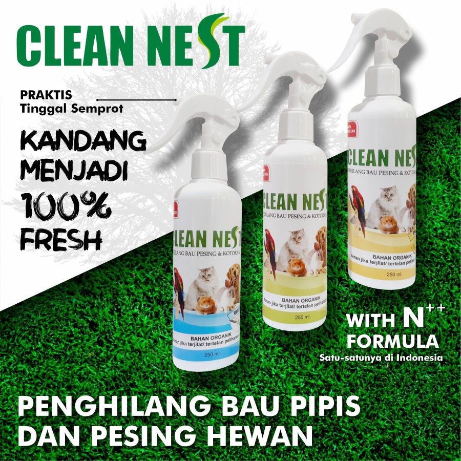 Jual Clean Nest Penghilang Bau Pesing Kotoran Kandang Pasir Kucing Anjing | Shopee Indonesia