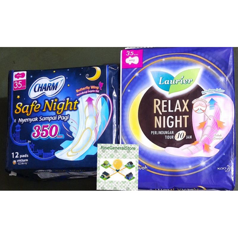 Jual Laurier Relax Night 35 cm isi 12+0/6/16, Charm Safe Night 35 cm ...