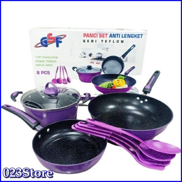 Jual Panci Set Teflon Anti Lengket GSF 2529 Panci Wajan Penggorengan Teflon Cookware set - TUTUP ...