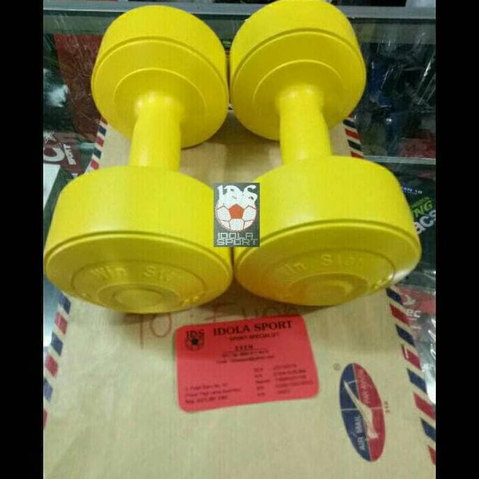 Jual dumble / barbel plastik / dumbell 3kg win star warna murah ...