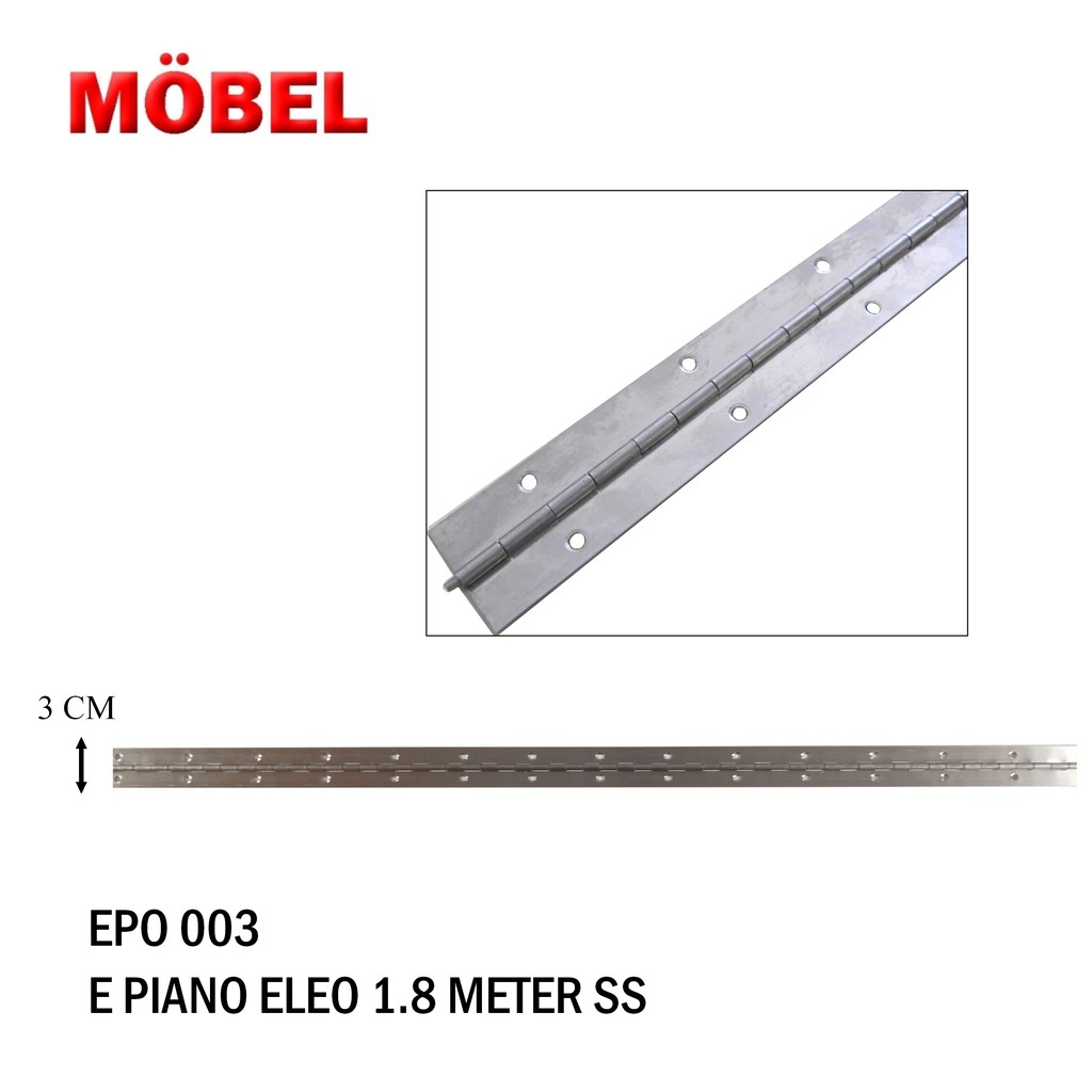 Jual Engsel Piano Stainless Steel / Continuous Hinges SS /32mm/1.8mtr ...