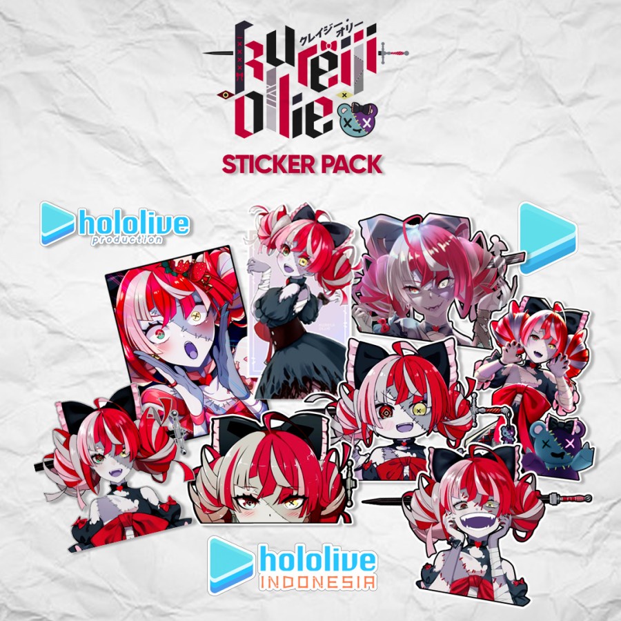 Jual Sticker Kureiji ollie Hololive / Sticker pack anime waterproof ...