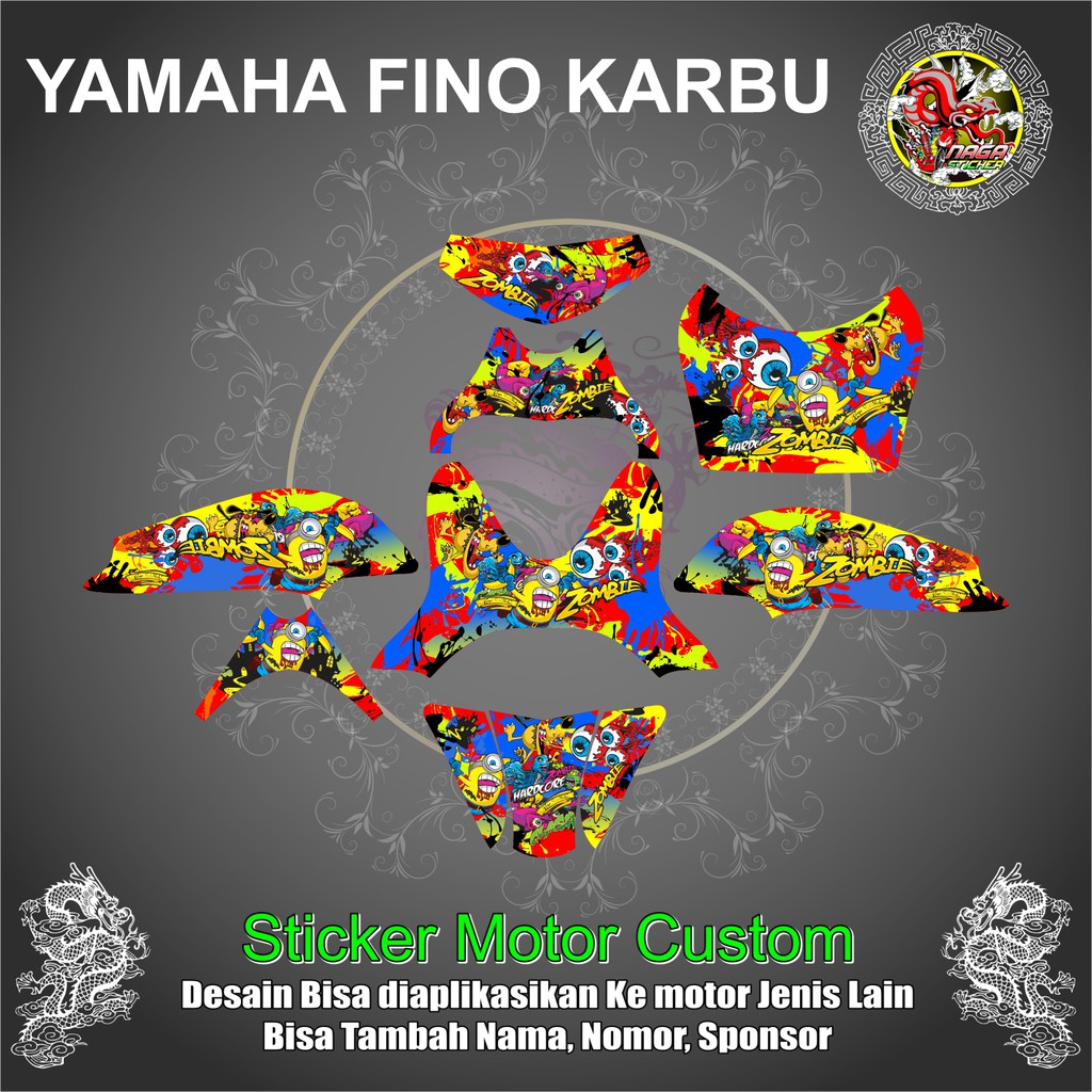 Jual DECAL STICKER YAMAHA FINO KARBU ZOMBIE MINION | Shopee Indonesia