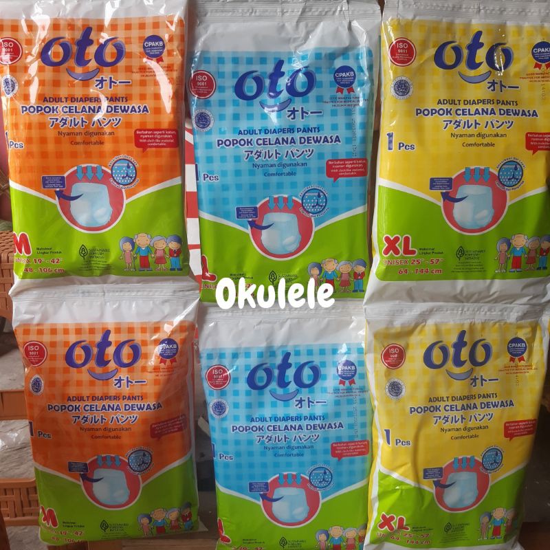 Jual Popok Dewasa Celana Premium OTO Adult Diapers Sachet M, L, XL ...