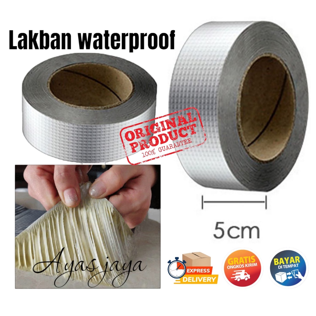 Jual Lakban Aluminium Foil Butyl Super Adhesive Duct Tape Waterproof 5 cm x 3m/lakban serbaguna ...