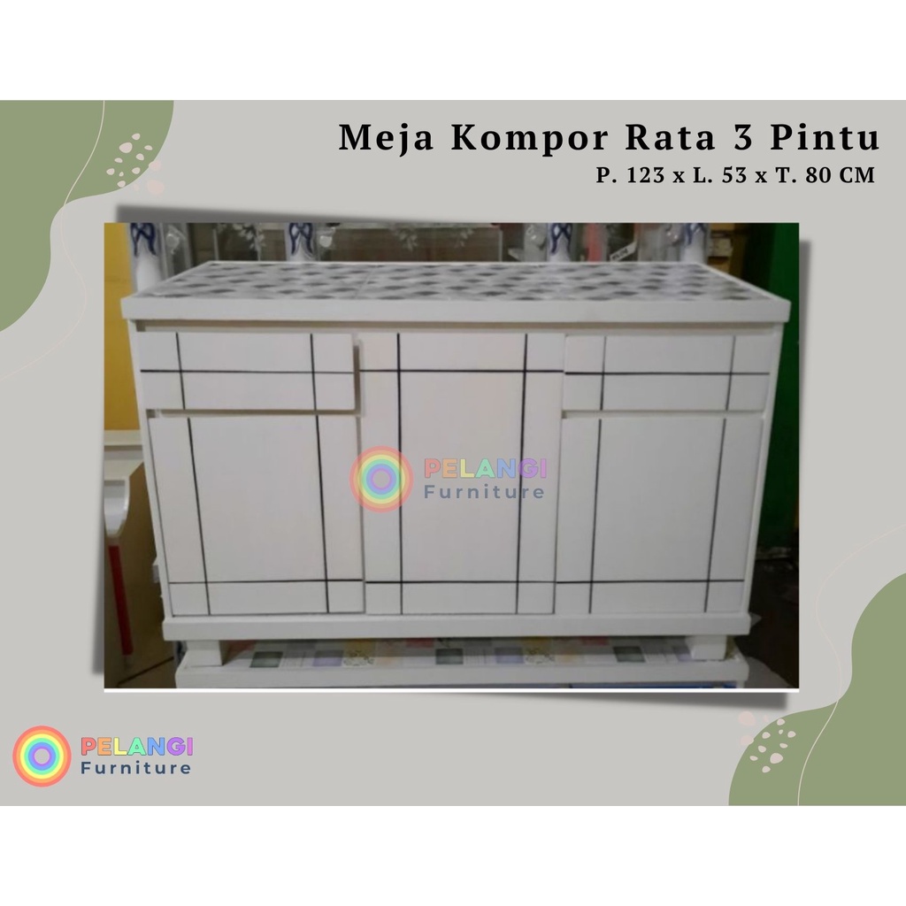 Jual MEJA KOMPOR RATA / KITCHEN SET KAYU BLOKTEAK FINISHING DUCO (3 ...