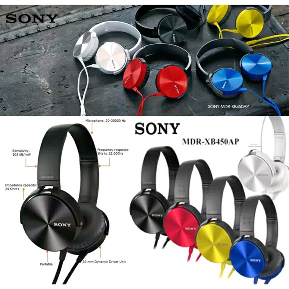 Jual Headset bando 450 kabel Extra bass /earphone /handsfree / hadphone ...